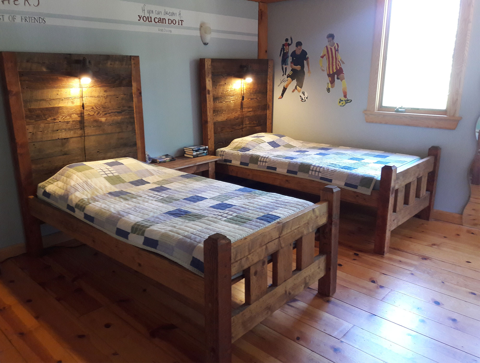 Solid Wood Rustic Handmade Bed - WoodworkingEntity